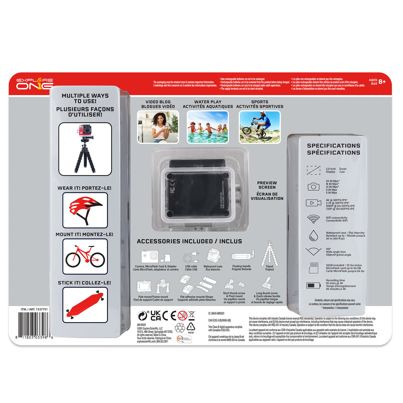 Explore One 4K Action Camera with WiFi — Explore Scientific