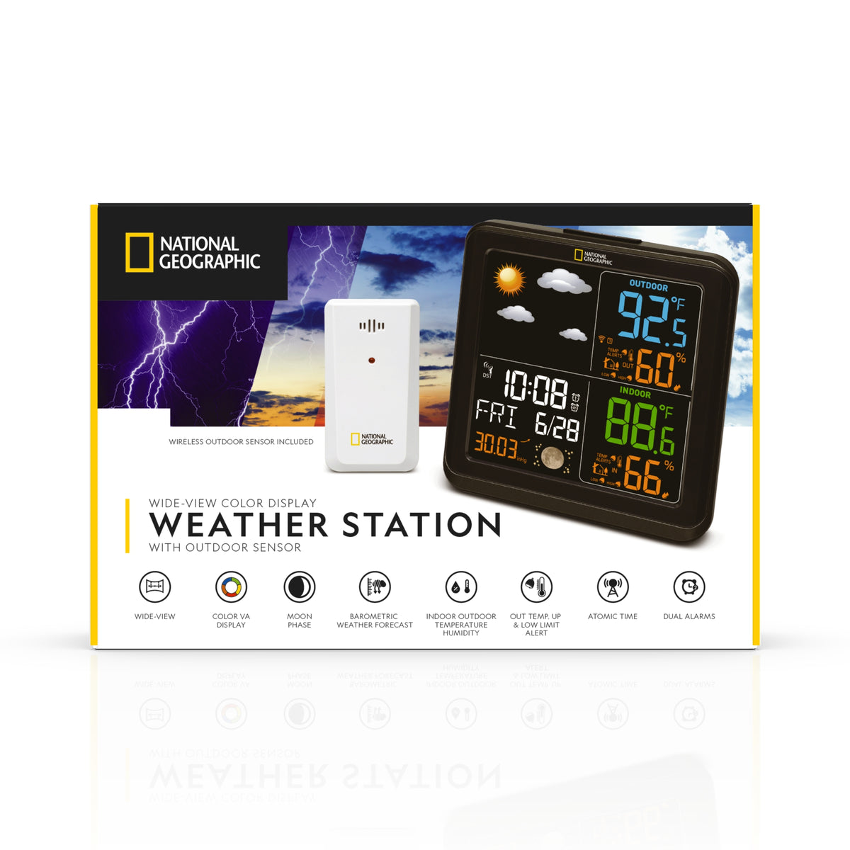 National Geographic Wide-View Display Weather Station with Outdoor Sen ...